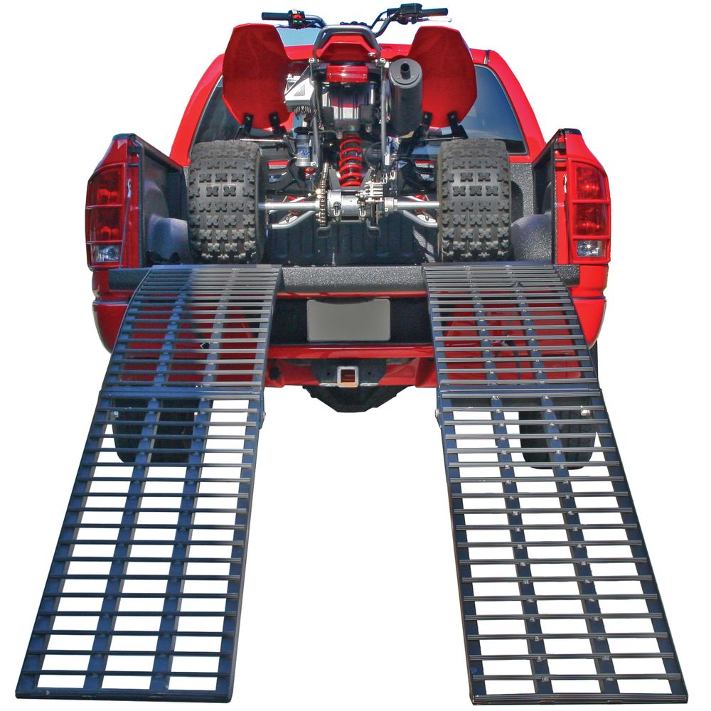 9' Extra-Wide Arched Folding Dual Runner ATV Ramps | Black Widow